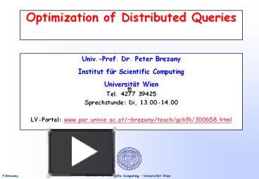 Optimization of Distributed Queries presentation | free to download