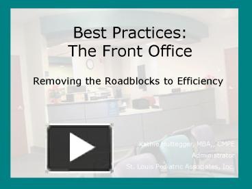 PPT – Best Practices: The Front Office PowerPoint presentation | free ...