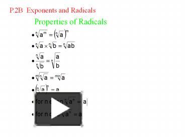 PPT – Properties of Radicals PowerPoint presentation | free to view ...