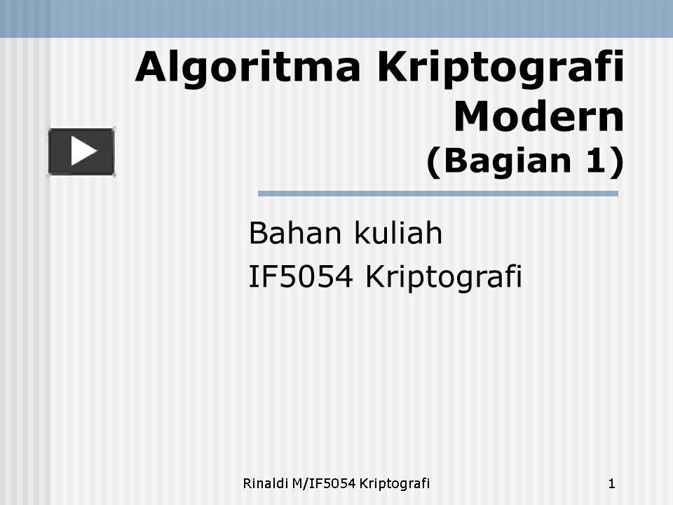 PPT – Algoritma Kriptografi Modern (Bagian 1) PowerPoint presentation ...