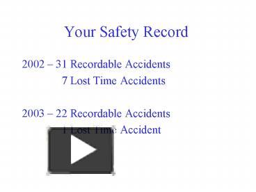 Your Safety Record presentation | free to view