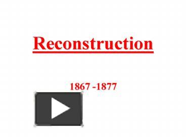 PPT – Reconstruction PowerPoint presentation | free to view - id ...