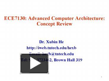 PPT – ECE7130: Advanced Computer Architecture: Concept Review ...