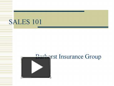 SALES 101 presentation | free to download