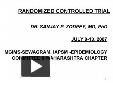 RANDOMIZED CONTROLLED TRIAL presentation | free to view