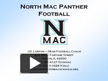 North Mac Panther Football presentation | free to view