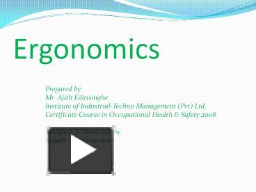 Ergonomics presentation | free to download