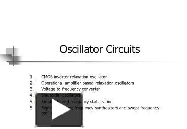 PPT – Oscillator Circuits PowerPoint presentation | free to download ...