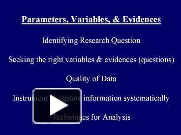 Parameters, Variables, presentation | free to download
