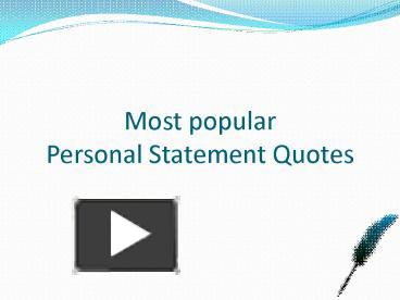 Application Personal Statement presentation | free to download