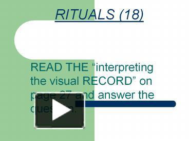 PPT – RITUALS (18) PowerPoint presentation | free to download - id ...