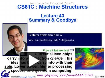 PPT – CS61C - Lecture 13 PowerPoint presentation | free to view - id ...