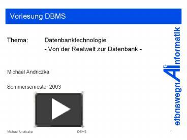 PPT – Vorlesung DBMS PowerPoint presentation | free to download - id ...