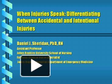 When Injuries Speak: Differentiating Between Accidental and Intentional ...