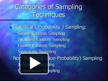 PPT – Categories of Sampling Techniques PowerPoint presentation | free ...