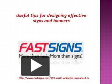 PPT – Useful tips for designing effective signs and banners PowerPoint ...