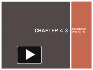 Conditional Probability presentation | free to view