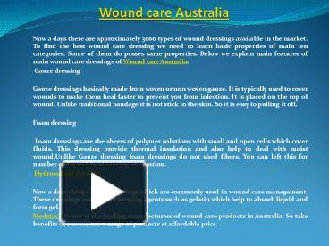 PPT – Wound care Australia PowerPoint presentation | free to download ...