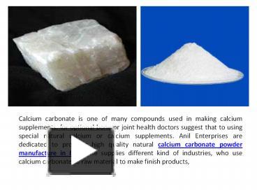 PPT – Calcium or Calcite Carbonate Powder Manufactures in India ...
