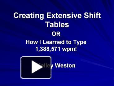 PPT – Creating Extensive Shift Tables PowerPoint presentation | free to ...