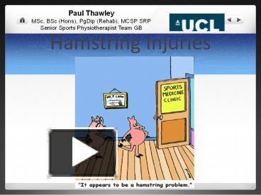 Hamstring Injuries presentation | free to download