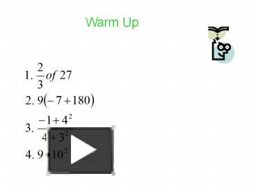 PPT – Warm Up PowerPoint presentation | free to download - id: 78ad66-ZjIzN