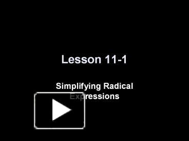 PPT – Simplifying%20Radical%20Expressions PowerPoint presentation ...