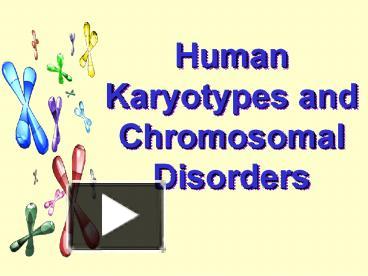 Human Karyotypes and Chromosomal Disorders presentation | free to view