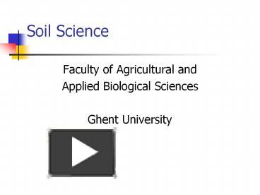 Soil Science presentation | free to view