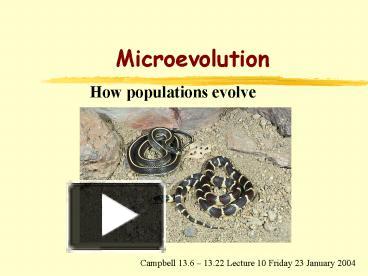 PPT – Microevolution PowerPoint presentation | free to view - id: 78e70 ...