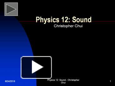 PPT – Physics 12: Sound PowerPoint presentation | free to view - id ...