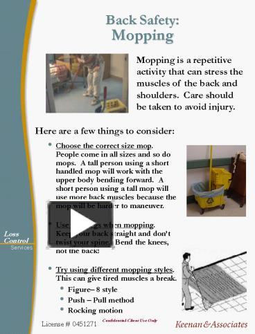 PPT – Back Safety: Mopping PowerPoint presentation | free to view - id ...