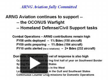 ARNG Aviation continues to support -- presentation | free to view