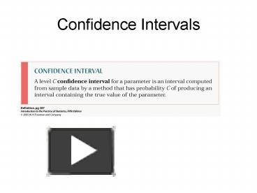 Confidence Intervals presentation | free to view