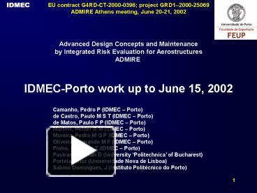 PPT – IDMEC PowerPoint presentation | free to view - id: 79151-ZDc1Z