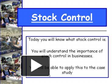 Stock Control presentation | free to download