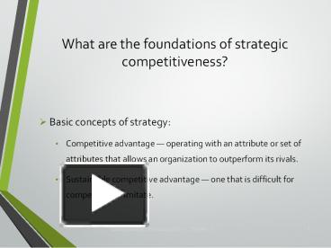 What are the foundations of strategic competitiveness? presentation ...