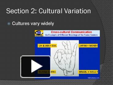 Section 2: Cultural Variation presentation | free to download