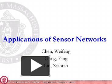 PPT – Applications of Sensor Networks PowerPoint presentation | free to ...