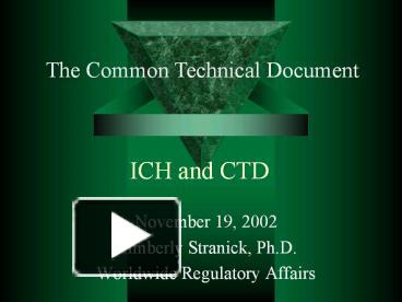 ICH and CTD presentation | free to download