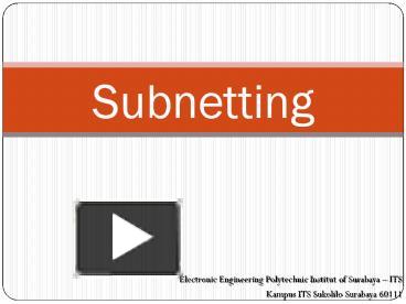 Subnetting presentation | free to download