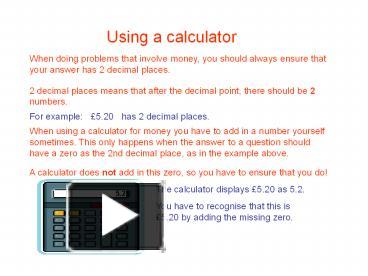 PPT – Using a calculator PowerPoint presentation | free to view - id ...