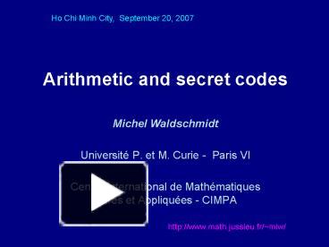 PPT – Arithmetic and secret codes PowerPoint presentation | free to ...