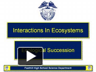 Interactions In Ecosystems presentation | free to view