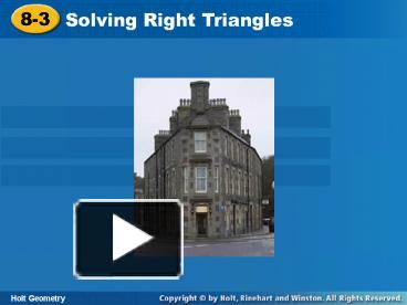 Solving Right Triangles presentation | free to view