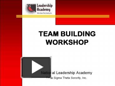 TEAM BUILDING WORKSHOP presentation | free to view