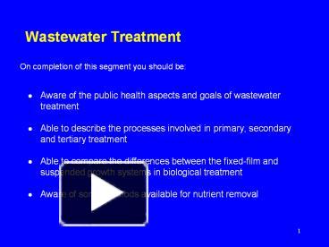 PPT – Wastewater Treatment PowerPoint presentation | free to view - id ...