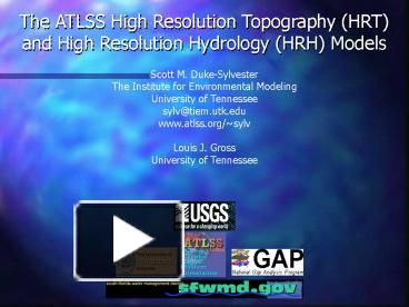 PPT – The ATLSS High Resolution Topography HRT and High Resolution ...