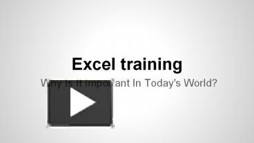 PPT – Excel training PowerPoint presentation | free to download - id ...