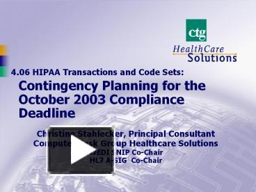 PPT – 4.06 HIPAA Transactions and Code Sets: PowerPoint presentation ...